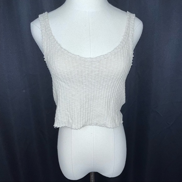 Urban Outfitters | Tops | Urban Outfitters Light Tan Ribbed Tank Crop ...